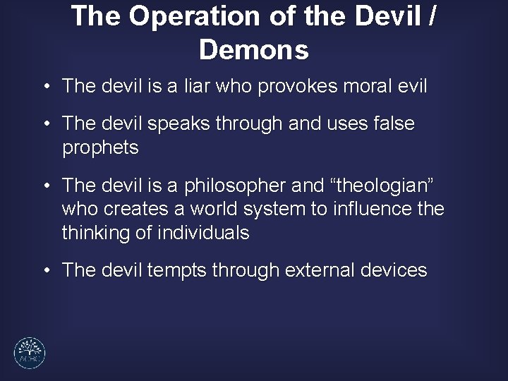 Counseling 8 Describe in biblical categories the operations
