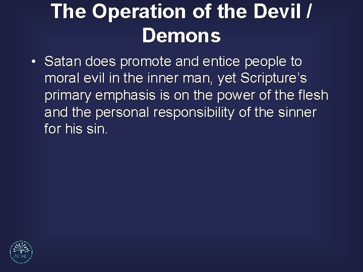 Counseling 8 Describe in biblical categories the operations