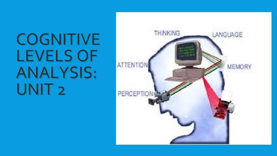COGNITIVE LEVELS OF ANALYSIS UNIT 2 LO 3