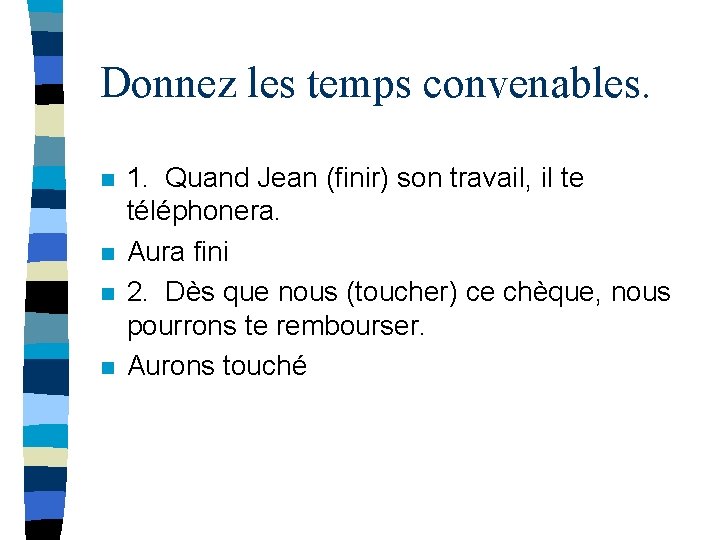 Les Temps du Futur et du Conditionnel Le