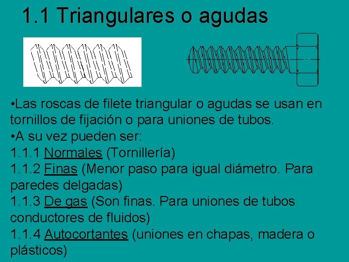ROSCAS Y SU TALLADO NDICE DEFINICIN DE ROSCA