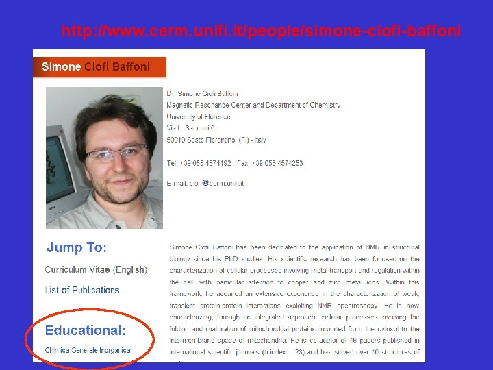 Chimica generale e inorganica Prof Simone Ciofi Baffoni