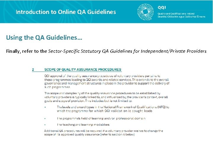 Introduction to the QQI Quality Assurance Guidelines Website