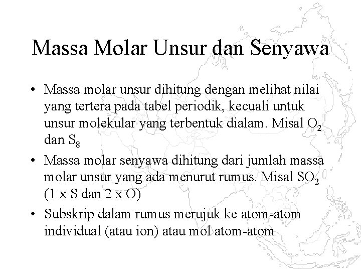 STOIKIOMETRI Hubungan Mol Massa Jumlah dalam Sistem Kimia