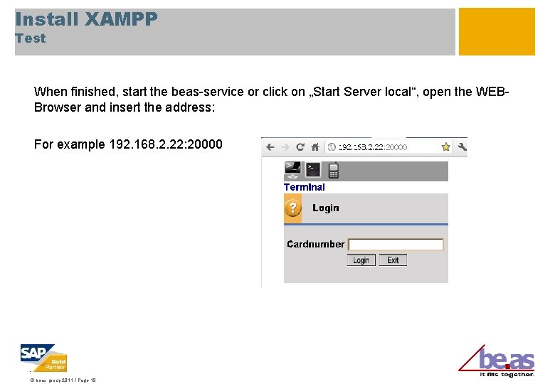 beas WEB App Installation Learning Targets After working