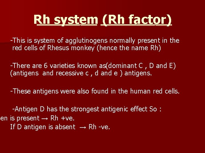 Blood groups The outer layer of RBCs membrane
