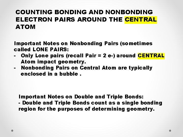 MOLECULAR SHAPES Coursebook Notes p 81 HW 10