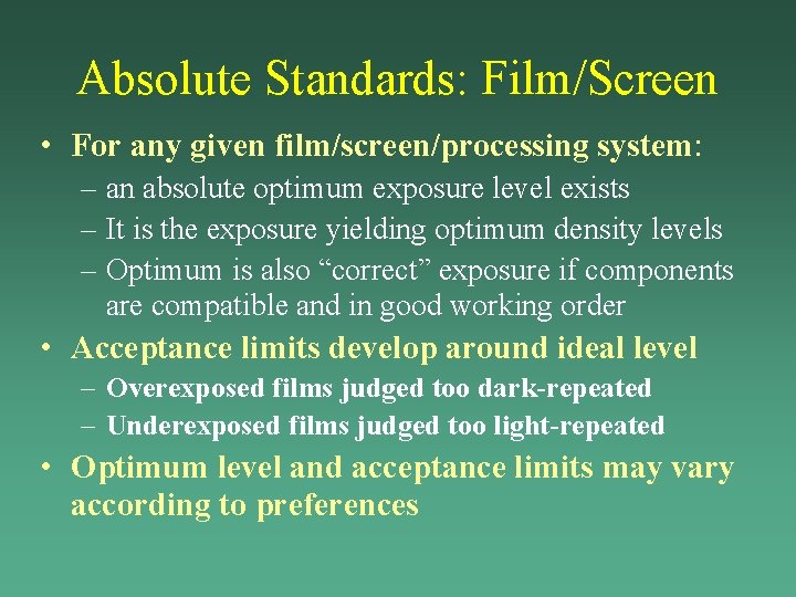 Speed Values AEC Performance Evaluation and Quality Control