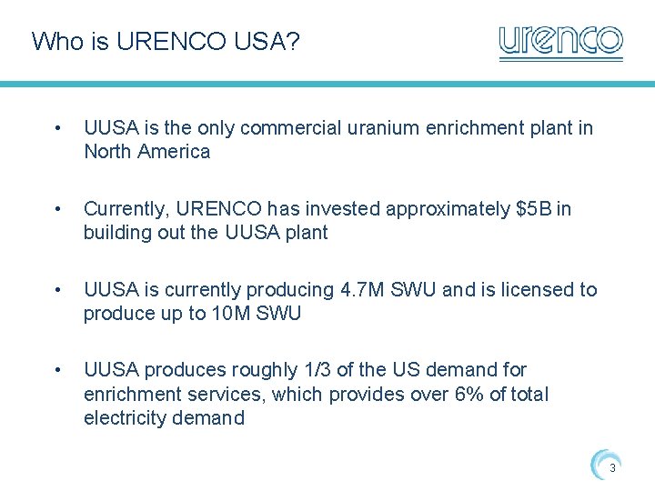 URENCO USA Nuclear Power Presented by David Sexton
