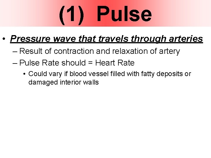 Blood pressure heart disorder Notes 1 Pulse Pressure