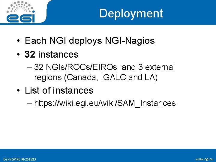EGIIn SPIRE Service Availability Monitoring SAM Marian Babik