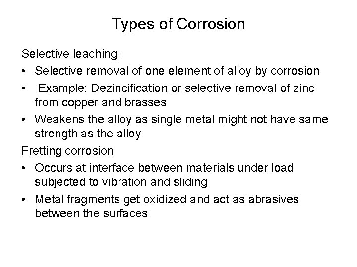 Chapter 17 Part 2 Corrosion and Degradation of