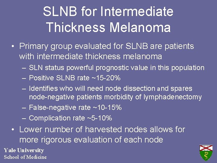 Surgical Treatment Reason for Sentinel Node Biopsy Dale