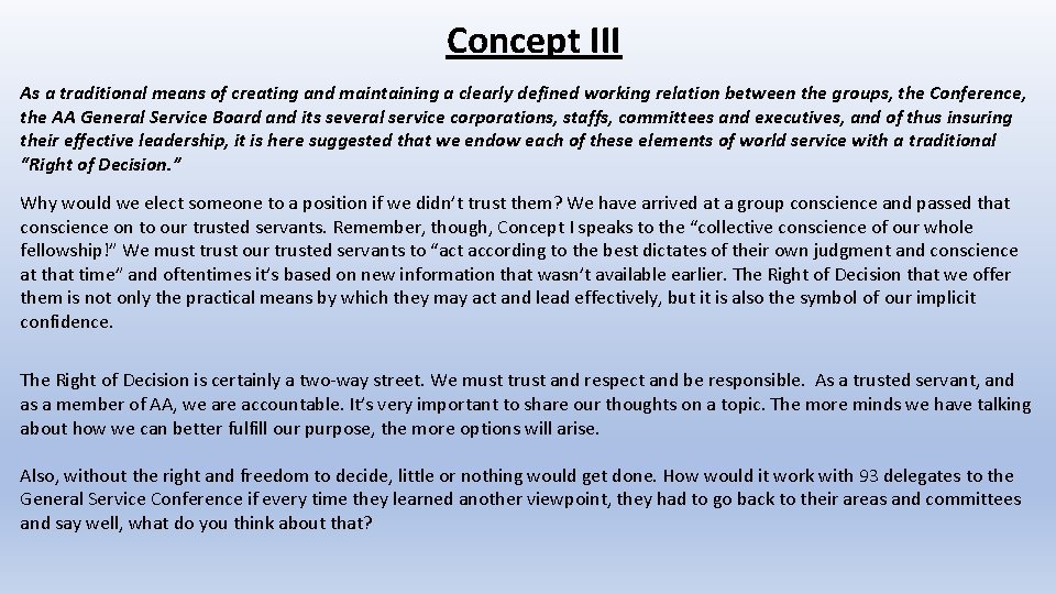 Area 81 Alcoholics Anonymous Presents The Twelve Concepts