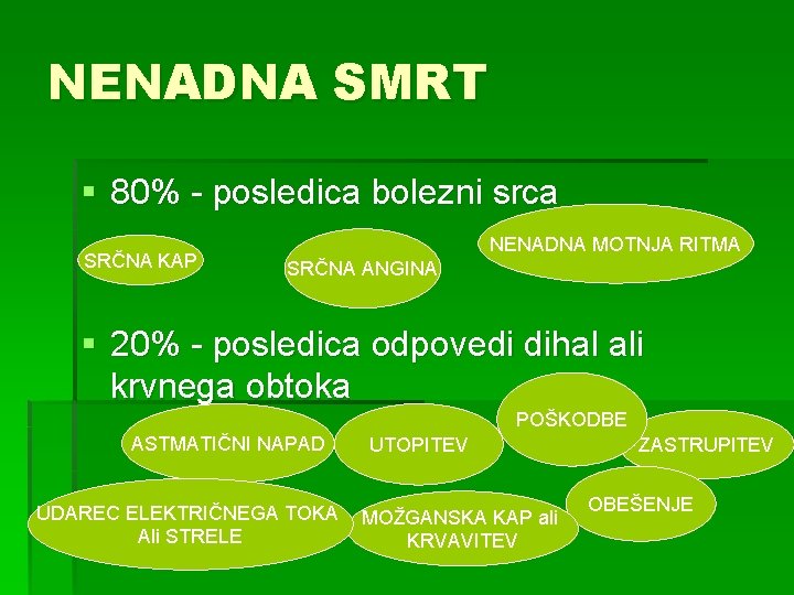 KAJ JE PRVA POMO Je neposredna zdravstvena oskrba