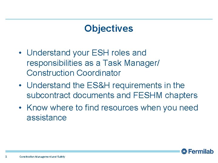 ESH Roles and Responsibilities Jack Cassidy Construction Management