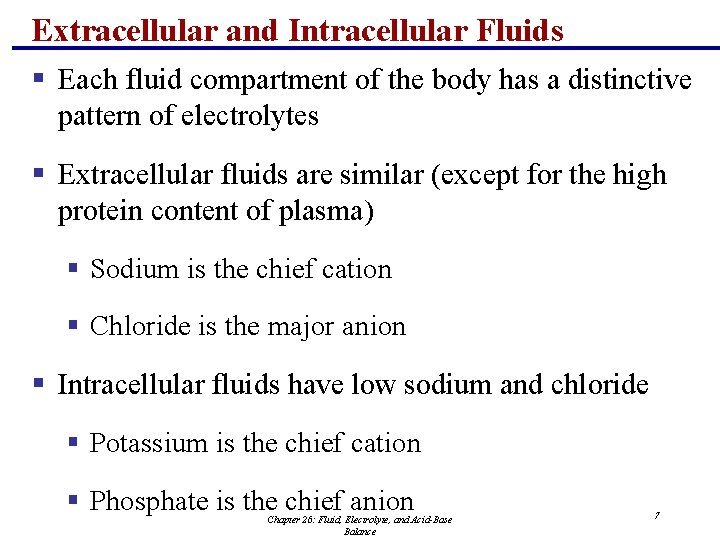 Fluid Electrolyte and AcidBase Balance Chapter 26 Fluid