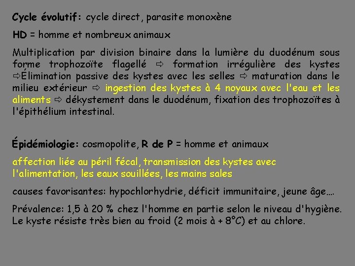 COURS DE PARASITOLOGIE DUT ABB 6 Les Filaires