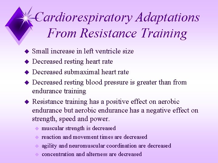 Cardiorespiratory Adaptations to Training Cardiovascular Adaptations ...