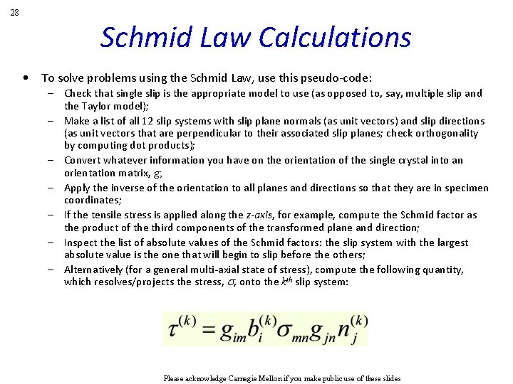 Plastic Deformation of Single Crystals 27 750 Texture