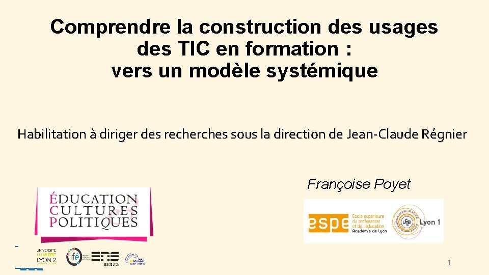 Comprendre la construction des usages des TIC en