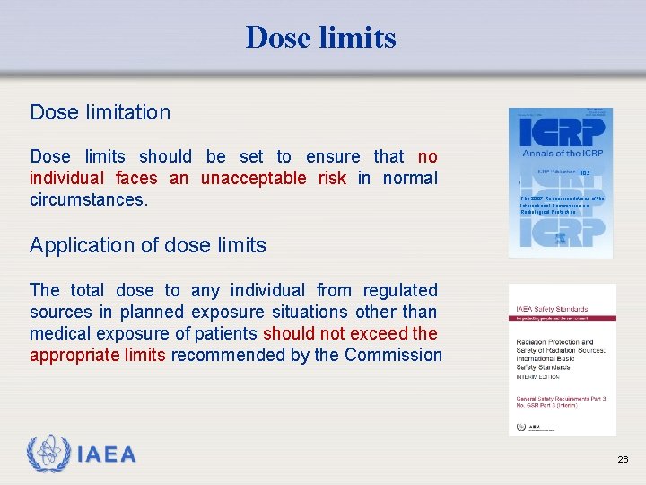 Fundamental Principles of Radiation Protection IAEA International Atomic