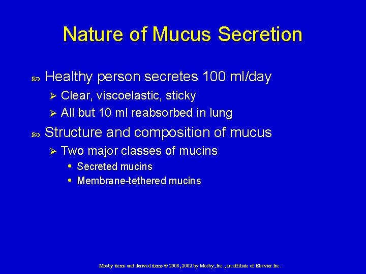 Chapter 9 Mucuscontrolling Drug Therapy Mosby items and