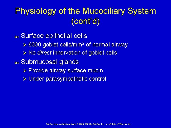 Chapter 9 Mucuscontrolling Drug Therapy Mosby items and