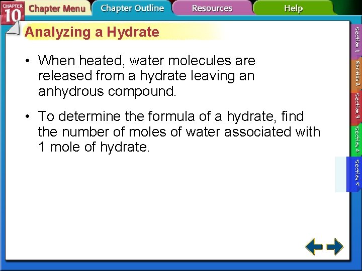 Section 10 5 Formulas of Hydrates Explain what
