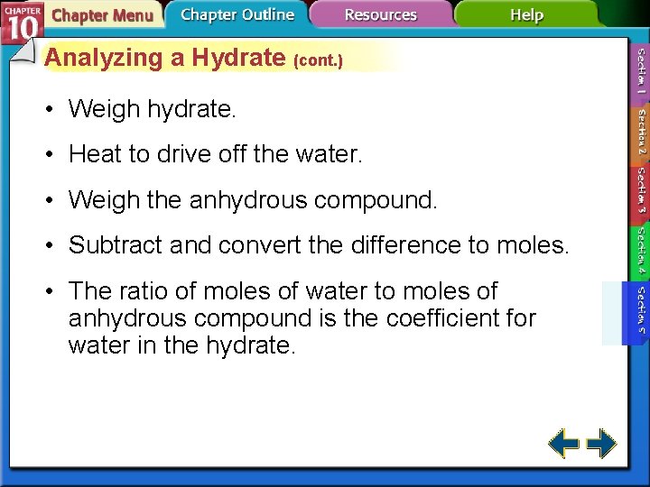 Section 10 5 Formulas of Hydrates Explain what