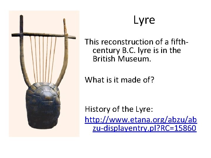 Greek Lyres over Time Heilbrun Timeline of Art