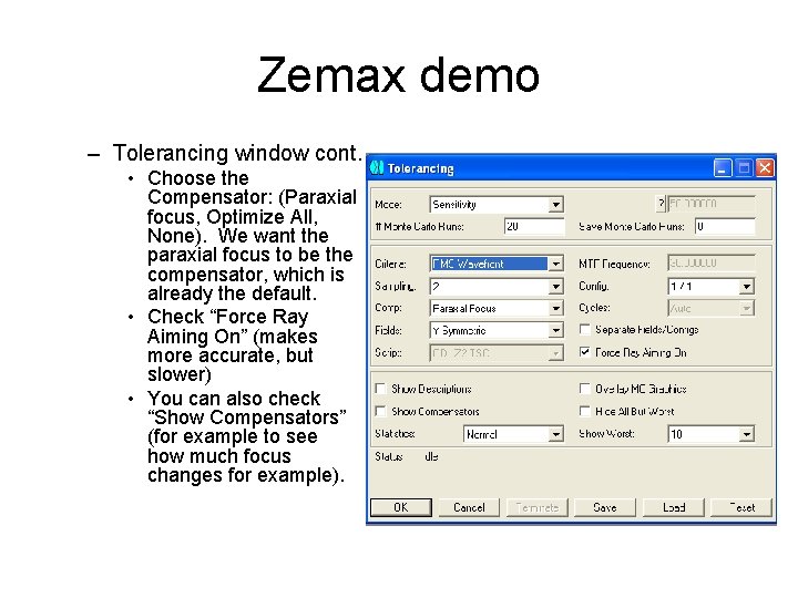 Tolerancing in Zemax OPTI 521 Tutorial By Stacie