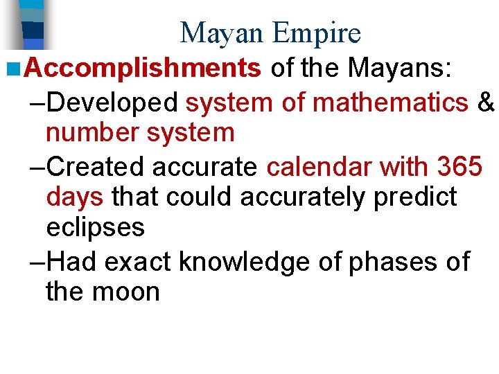 BELLRINGER Identify ONE contribution made by the Incas