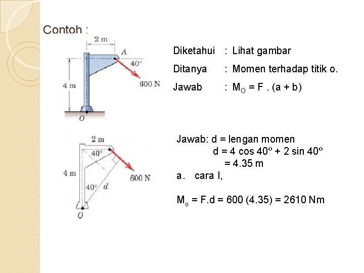 Momen dan Kopel Momen adalah sebuah gaya yang