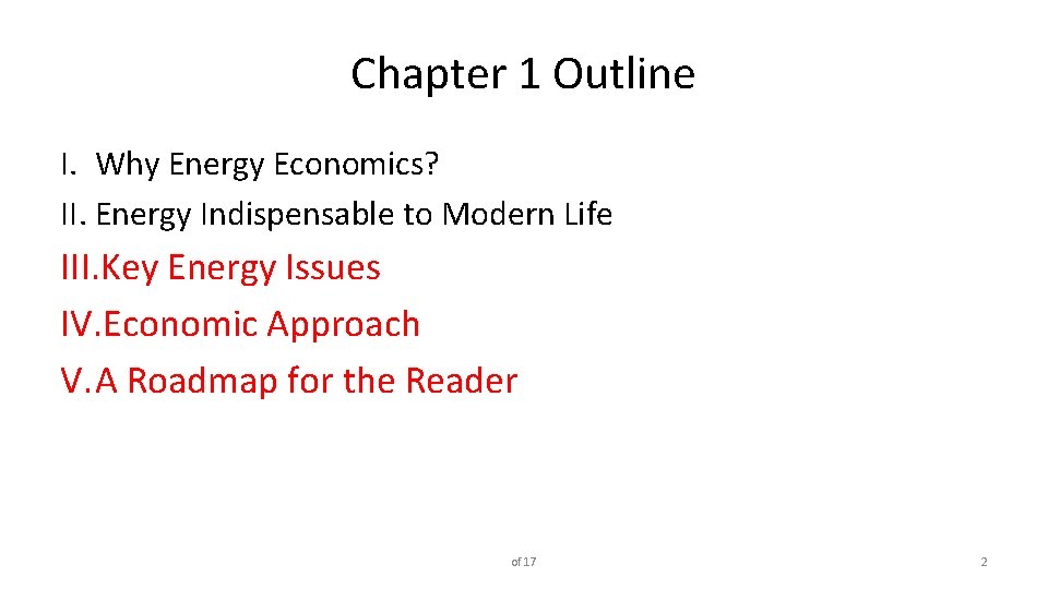 Chapter 1 Introduction to Energy Economics Part B