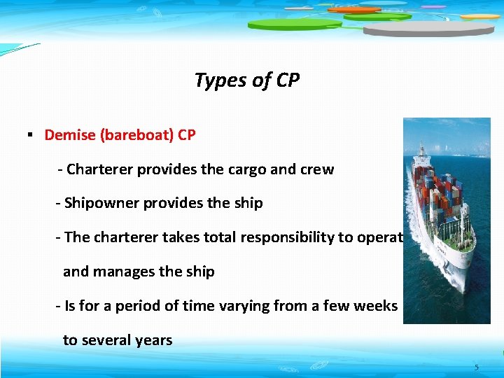 1 CHARTERING 2 Charter Party A contract whereby