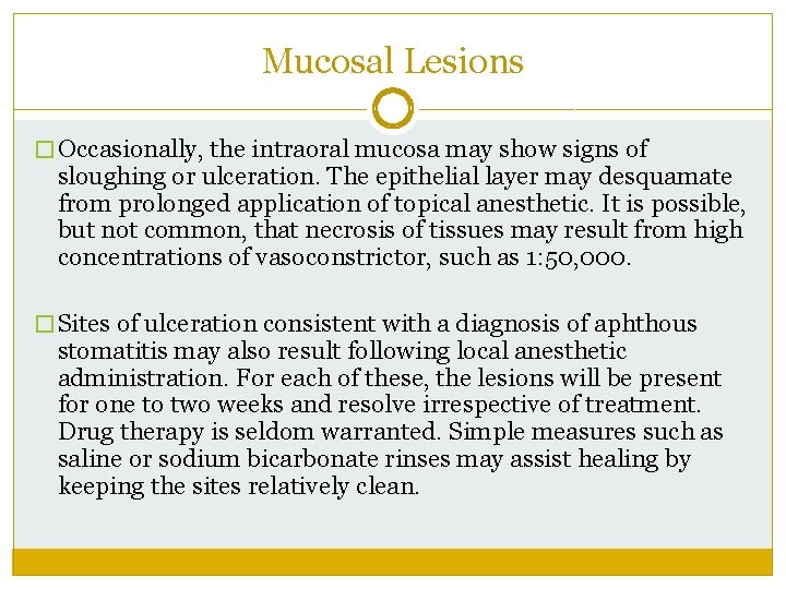 Local Anesthetic for the Dental Hygienist OVERVIEW History