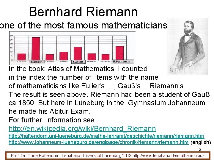 Mathematik fr alle die acht bedeutendsten Mathematiker Bernhard