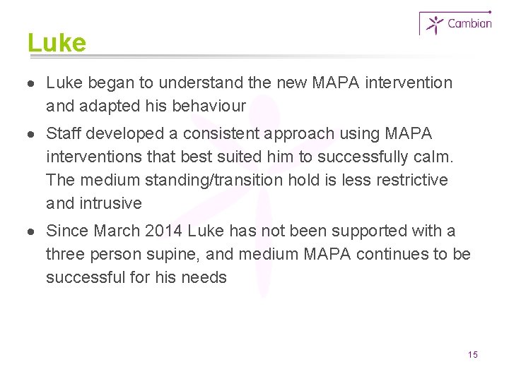 Moving to MAPA What prompted the change High