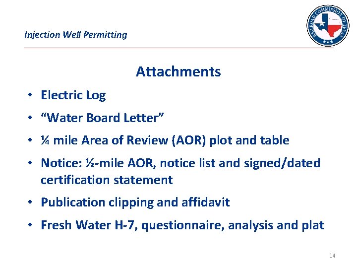 Railroad Commission of Texas Injection Well Permitting Oil