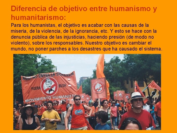 DIFERENCIA ENTRE HUMANISMO Y HUMANITARISMO Las pequeas organizaciones