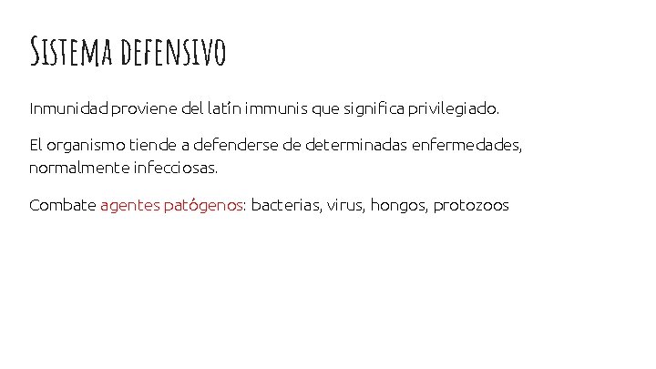 Sistema Inmunolgico Prof Vanesa Alvez Biologa SISTEMA INMUNOLGICO