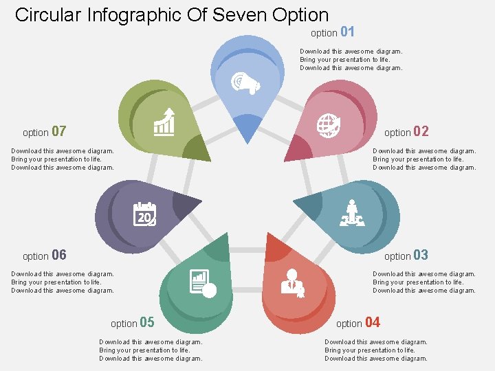 Circular Infographic Of Seven Option option 01 Download