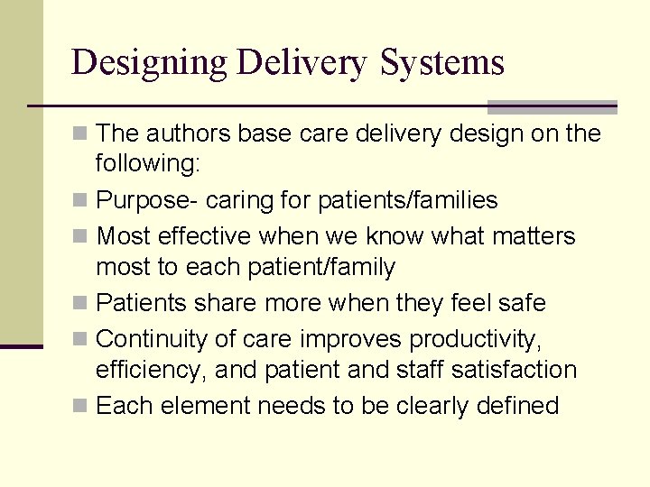 Patient Care Delivery Chapter 5 Colleen Person Patient