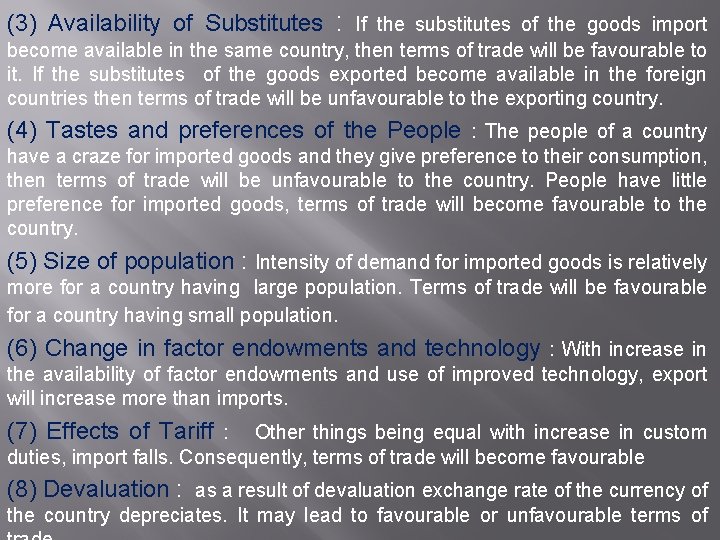 Terms of trade and principle of reciprocal demand