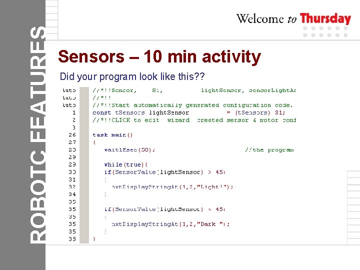 Robotc light sensor - longislanddase