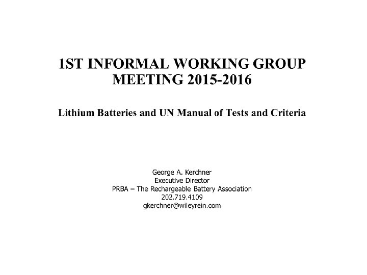 Batteries as Integral Part of Equipment Containing Integral