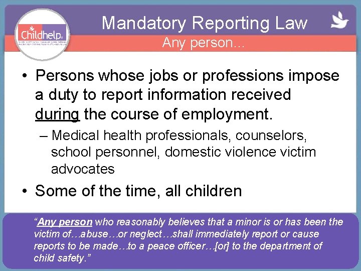 Mandatory Reporter Training Multidisciplinary Protocol for the ...