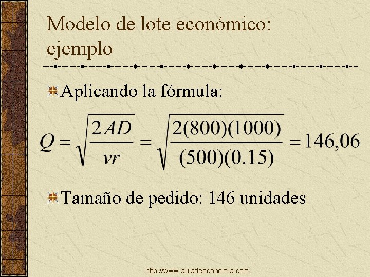 Inventarios Modelo de Lote Econmico Curso Mtodos Cuantitativos