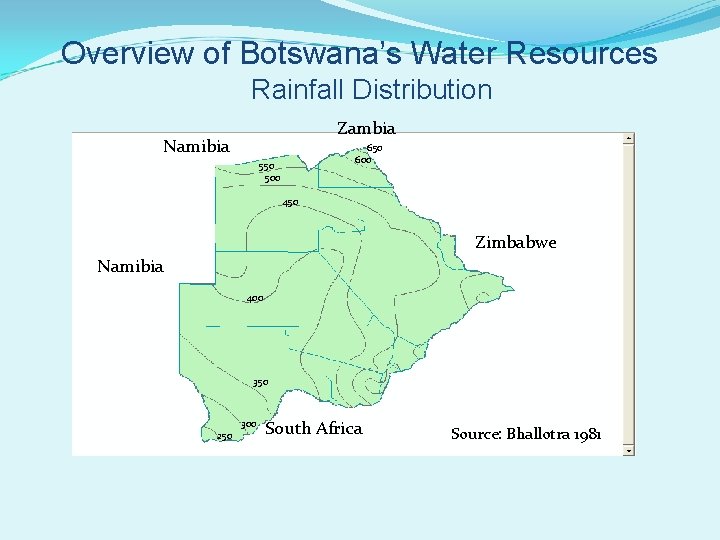 Overview of Botswanas Water Resources Demand Deficits Projections